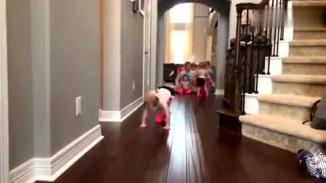 The five-child wore dressed in uniform, rushing from the father's arms ...