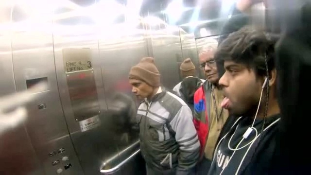 Spoof: I suddenly saw the man making a weird move in the elevator. The ...