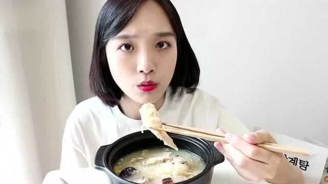Korean beauty eats broadcast: Miss Sister took a chicken soup and said ...