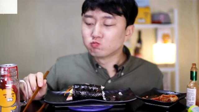 Korean handsome guy eats sushi rolls and mustard, rich expression, super cute - Watch HD Video ...