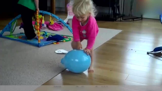 Naughty baby is scared to cry when the balloon balloon bursts. - Watch ...