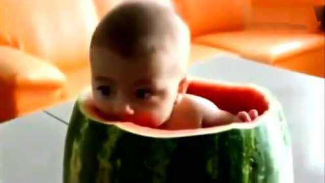 Nine months old baby is eating watermelon in the watermelon? - Watch HD ...
