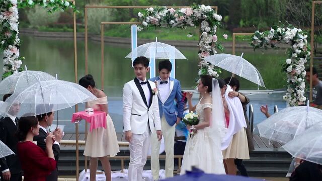 Behind the scenes: Not easy to shoot a wedding scene in the rain ...